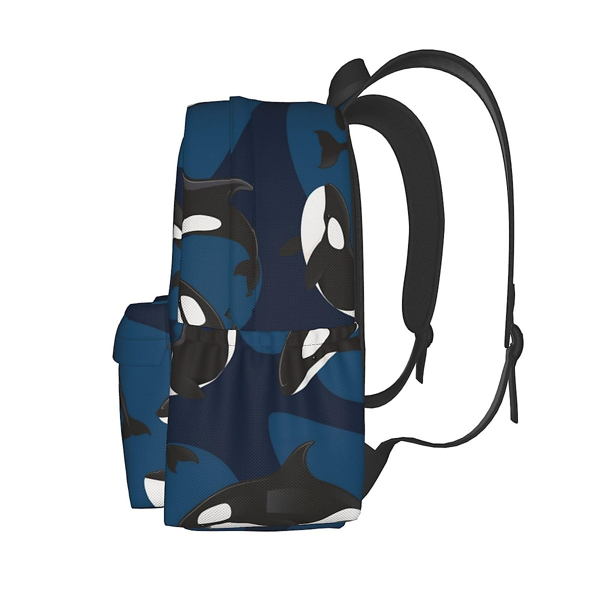 MZERSE Backpack for Men Women Backpack Compatible with Ocean Orca Killer Whale Outdoor Travel Daypack, Muiltifunction Bookbag Anti-Theft Laptop Bag Backpack Gym Bag with Soft Shoulder Strap