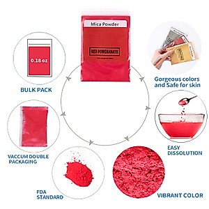 Mica-Powder-Pigment-Epoxy-Resin-Dye for Lip Gloss Base, Soap Making, Bath Bomb, Candle, 30 Cosmetic Grade Colors Glitter Colorant Kit by Startso World