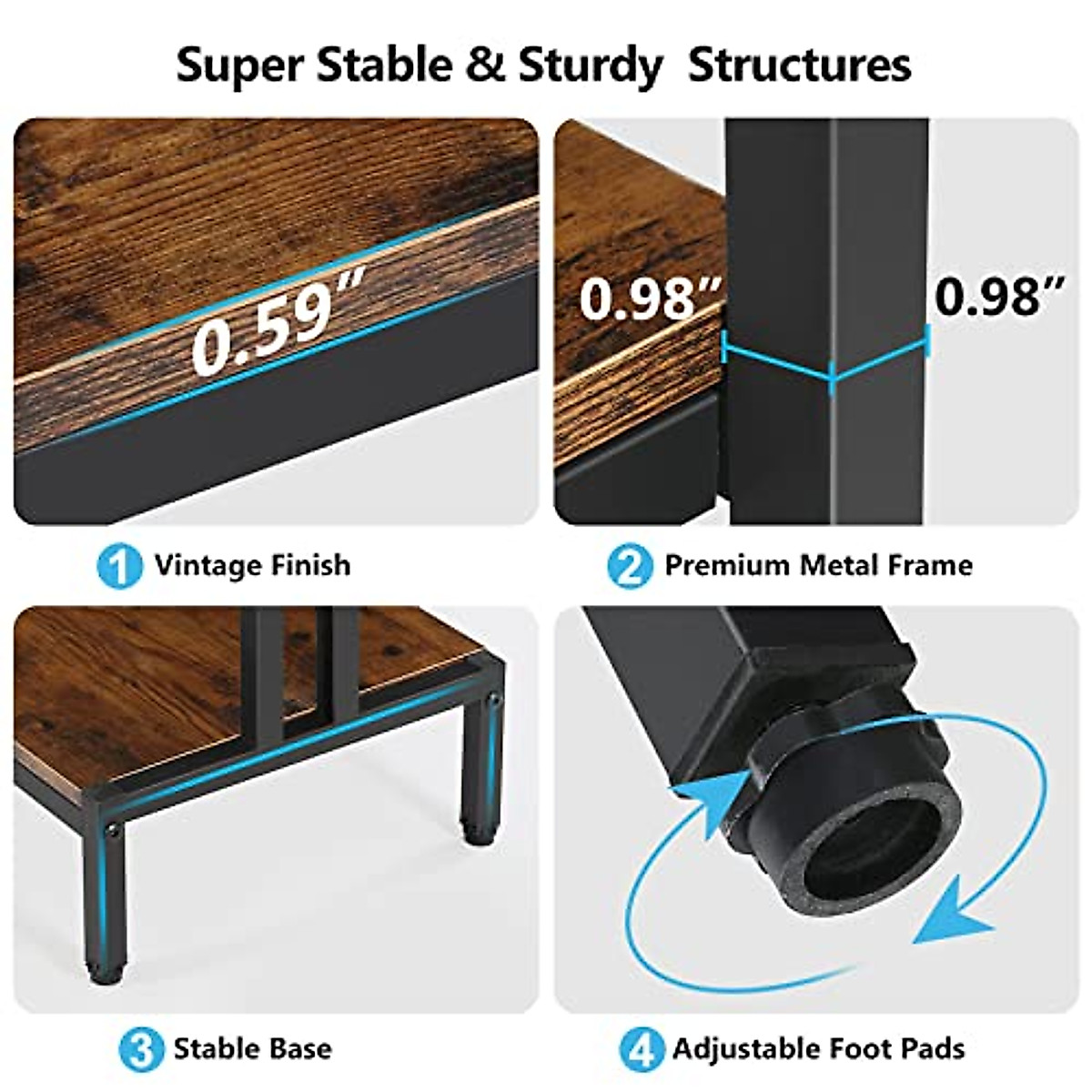 Tribesigns Extra Large Closet Organizer with Hooks, Free-Standing Closet Clothes Rack with Shelves and Hanging Rod, Heavy Duty Industrial Clothing Shelf Closet Storage System for Bedroom (rustic)