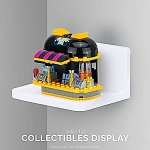 BRAINWAVZ 4.6" Universal Floating Small Wall Shelf Mount for for Speakers, Security Cameras, Plants, Decor, Book, Bathroom etc, Screwless Holder Stand, Strong Adhesive (4.6” x 3.3” SHELF150 White)