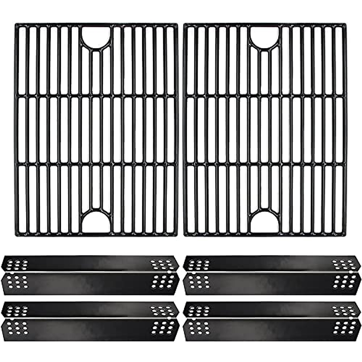 Hongso 17" Cooking Grill Grates and 14 9/16" Heat Plates Replacement Parts for Nexgrill 720-0830H, 720-0697E, Members Mark 720-0830F, Uberhaus 780-0003