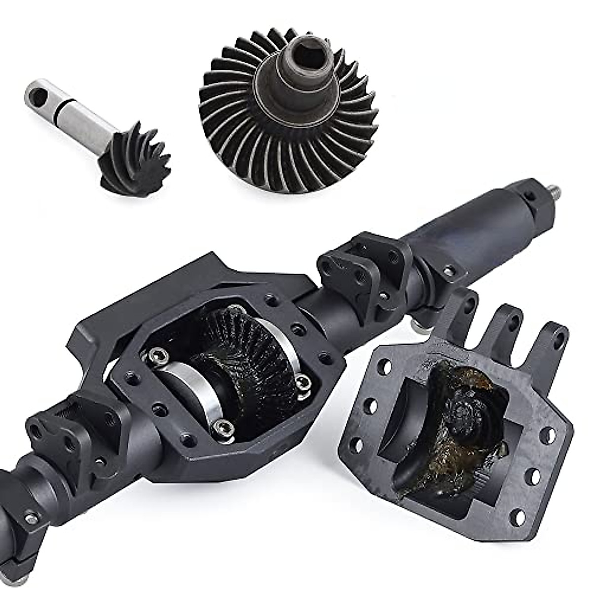 Heavy Duty Bevel Gear Set, Helical Overdrive Gear 24/8T 27/8T 30/8T 33/8T Reverse Gear for 1/10 RC Crawler SCX10 II AR44/45 Capra Axle (8T-30T Reverse)