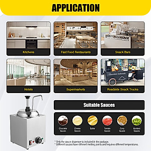 2.6 Qt Nacho Cheese Dispenser,800W Stainless Steel Commercial Cheese Machine Dispenser, Electric Countertop Sauce Warmer Dispenser for Nacho Cheese Sauce, Hot Fudge, Ketchup