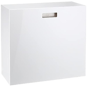 Yamazaki Home Modern Garbage Waste Basket with Handle | Plastic | Trash Can, One Size, White