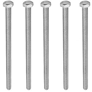 MroMax 5Pcs M8 x 150mm Hex Head Screws Bolts, 304 Stainless Steel 18-8, Fully Threaded, External Hex Drive, for Mounting Chair, Handles, Rail, Pump, Wheels, Antenna Parts, Boat and Plastic Bumpers
