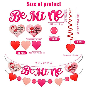8pcs Valentines Day Heart Banners, Shining Heart Banner Decorations Hearts Garland for Valentines Day Weddings Birthday Parties