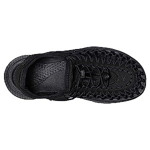 KEEN Women's Uneek Astoria Breathable Lifted Heel Two Cord Casual Water Sandals, Black/Black, 9.5