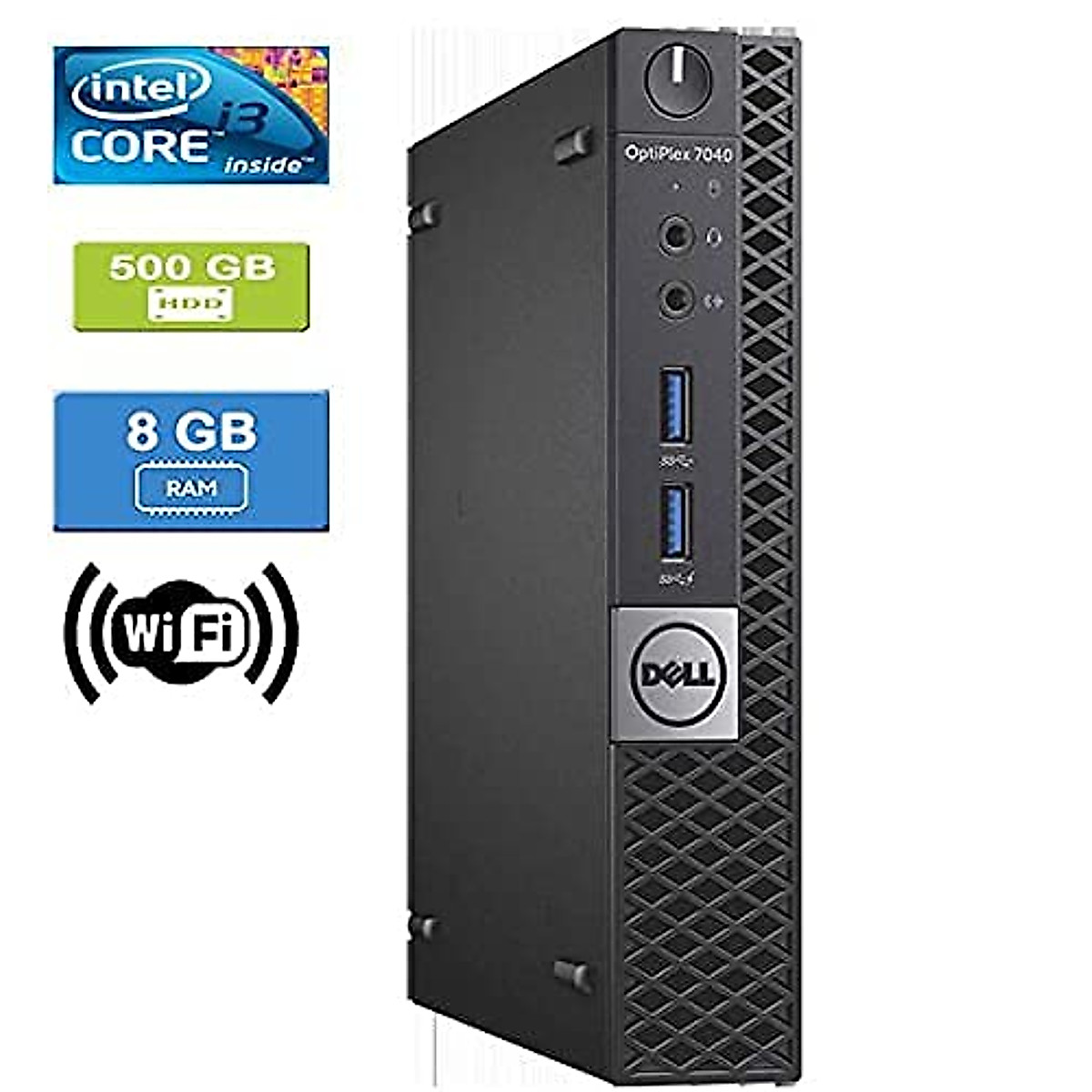 DELL 7040 Micro Intel Core i3-6100T 3.20 GHz, 8GB, 500GB HDD, Win 10 Pro (Renewed)
