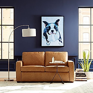 Amazon Brand – Rivet Modern Arc Standing Floor Lamp with Grey Fabric Shade, Bulb Included, 69"H, Steel