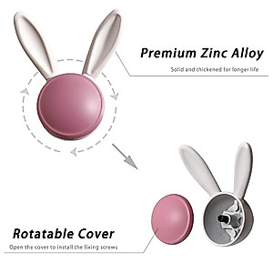 Kcmwsy 3 Pack Coat Hooks Cute Rabbit Shape Metal Towel Hooks Heavy Duty Wall Hooks Modern Bathroom Door Hooks for Coat,Bag,Hat, Scarf,Towel,Key etc (Matte Blue, Large Size)