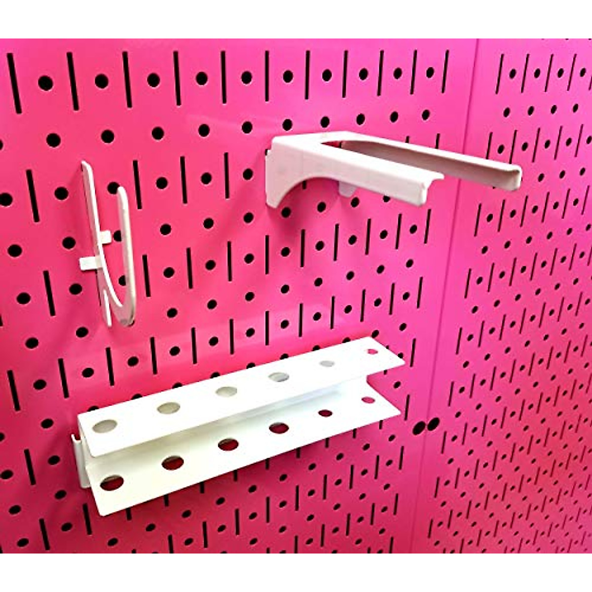 Wall Control Pink Pegboard Metal Pegboard Pack of Pink Peg Boards - Two 32-Inch Tall x 16-Inch Wide Colorful Pink Pegboard Wall Storage Panels