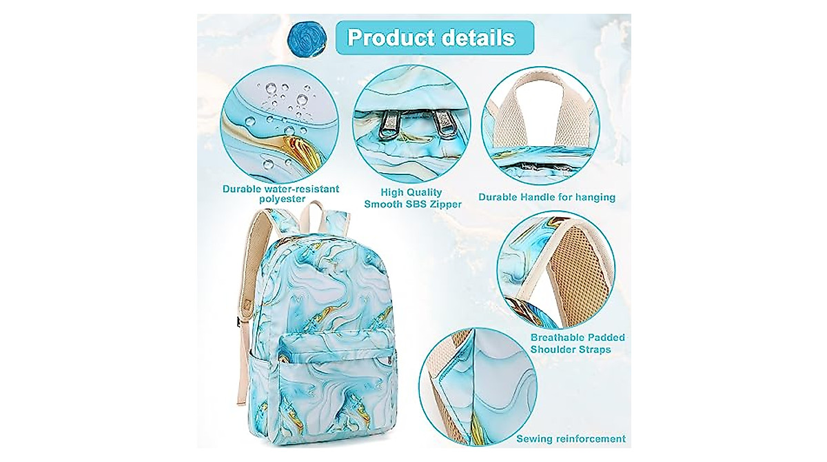 Blue Marble School Backpack for Girls - Stylish and Durable