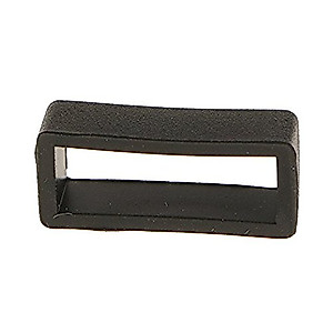 2X Size 18mm Black Rubber Silicone Leather Rubber Replacement Watch Band Strap Loops Keeper Hoop Buckle ratainer Resin