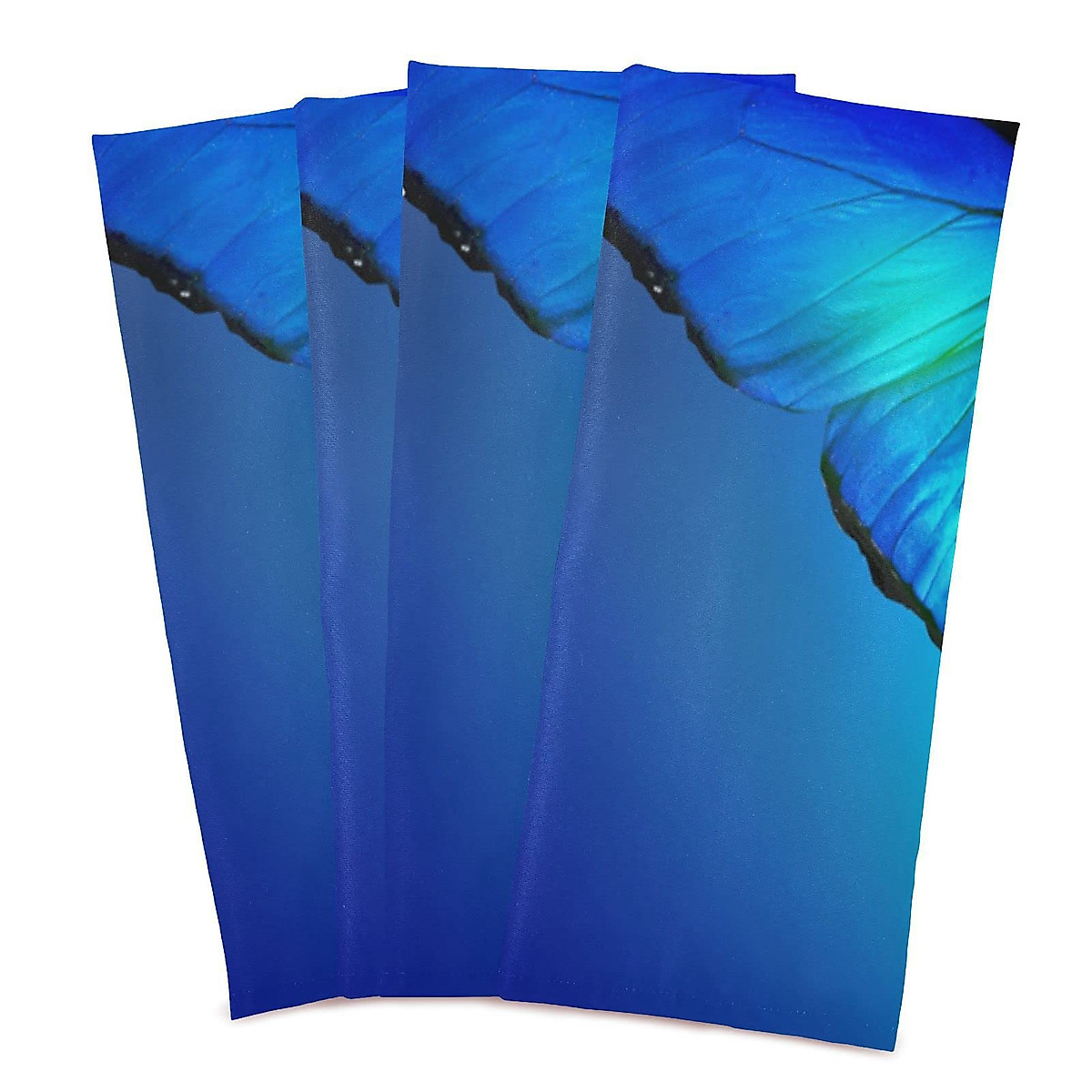 Blue Butterfly Dish Towels for Kitchen Soft Tea Towel Set of 4 Absorbent Dishcloths Hand Towels for Drying Dish Cloths 28" x 18"