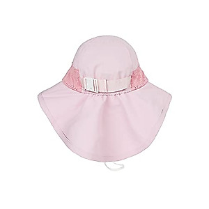Baby Sun Hat Toddler Kids Girls Sun Hat UPF 50+ Protection Beach Hat Wide Brim Neck Flap Adjustable Fishing Hats for Girls Boys Pink 2-6T