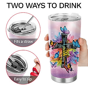 ZAGKOO Christian Gifts For Women Faith - Religious Gifts for Women, Mom, Grandma, Wife, Sister - Inspiration, Spiritual, Catholic, Easter Day, God, Bible, Birthday Gift Ideas for Friend - Tumbler Cup