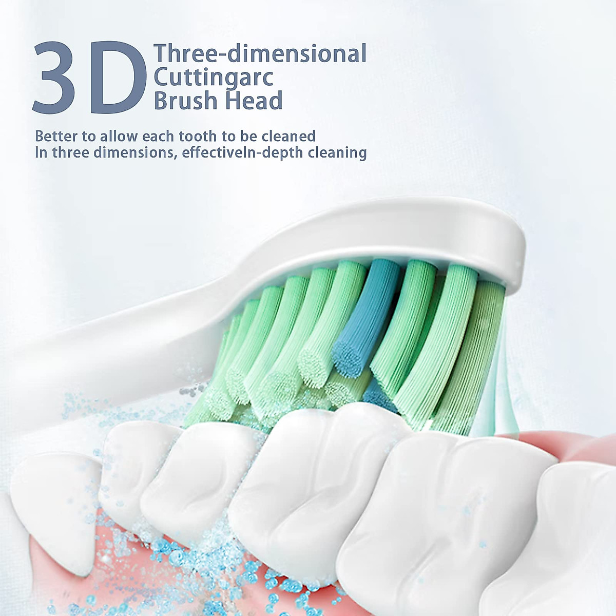 LAUMUGE Replacement Toothbrush Brush Heads Compatible with White-Y1 Electric Toothbrush, Soft Dupont Bristle Replaceable Heads, 4 Packs