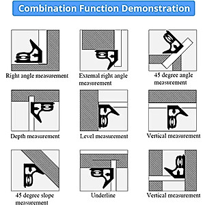 Utoolmart 300mm 12Inch Engineers Combination Try Square Set Right Angle Guide Green 1pcs