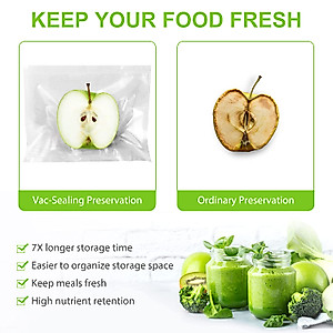 KOIOS Vacuum Sealer Machine, 90Kpa Automatic Food Sealer with Cutter, 8-in-1 Food Vacuum Machine, Pulse Function, Dry&Moist Modes, Compact Design, LED Indicator Lights, 10pcs bags included, Silver