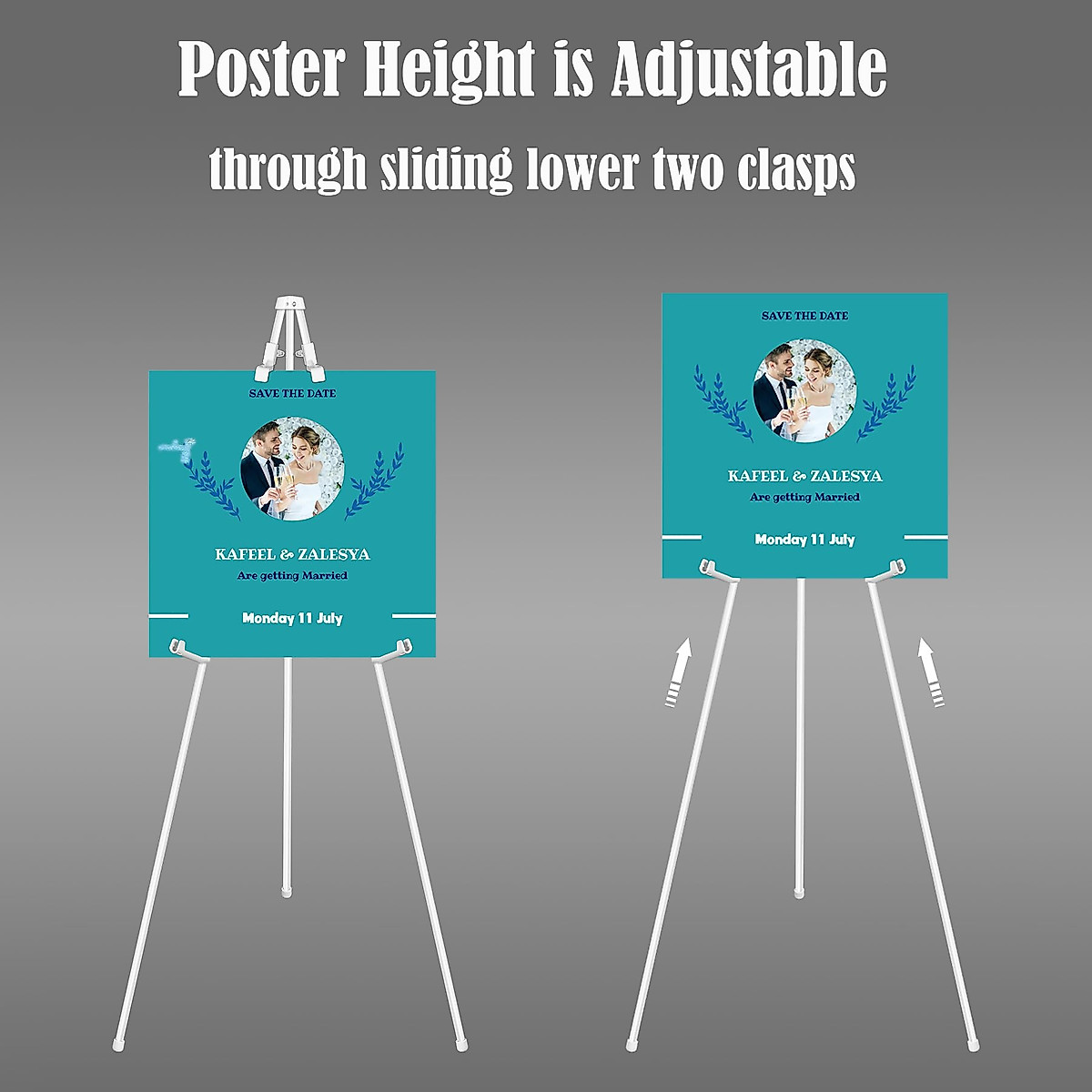 63" Instant Easels Stand for Wedding Sign & Posters,Adjustable Metal Easels for Display Painting Canvas,Folding Tripod with Portable Bag by JoyYeux,Black 1Pack