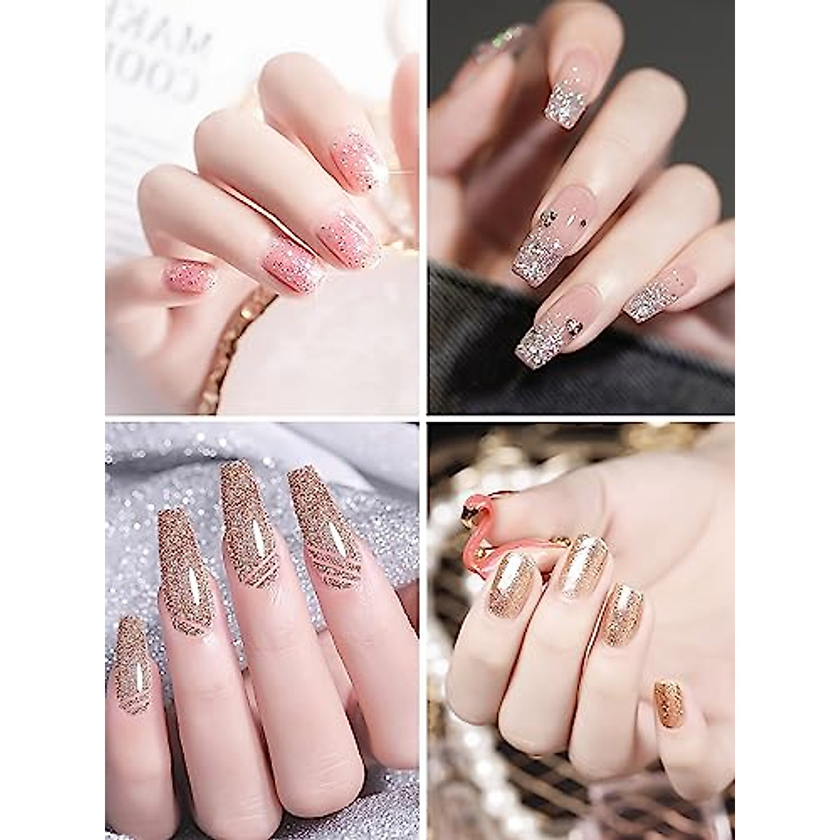 6 Boxes Holographic Nail Art Glitter Sequins Kits, CYHYII Nail Glitter Metallic Sequins Acrylic Dust Sequins Ultra-Thin Nail Art Sequins Sticker for Nail Design Nail Art Tips Decoration