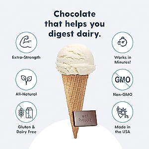 Happy Cow Chocolate, Fast-Acting Lactase Supplement, Dairy & Lactose Intolerance Relief, All-Natural, Made in The USA, 21ct