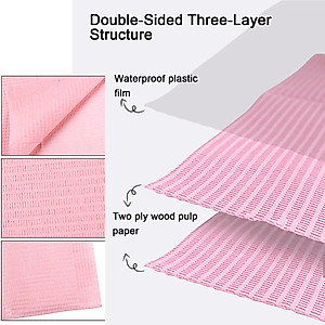 LXIANGN 125PCS Disposable Nail Art Table Towels Mat 13" X 17" Waterproof 3 Ply Nail Art Mat Paper Sheet Clean Pads Tattooing Table Mat Nail Table Cover Tattoo Supplies (Pink)
