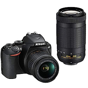 Nikon D3500 DSLR Camera with AF-P DX 18-55mm and 70-300mm Zoom Lens Bundle with 32GB Memory Card, Camera Bag and Accessories (13 Items)