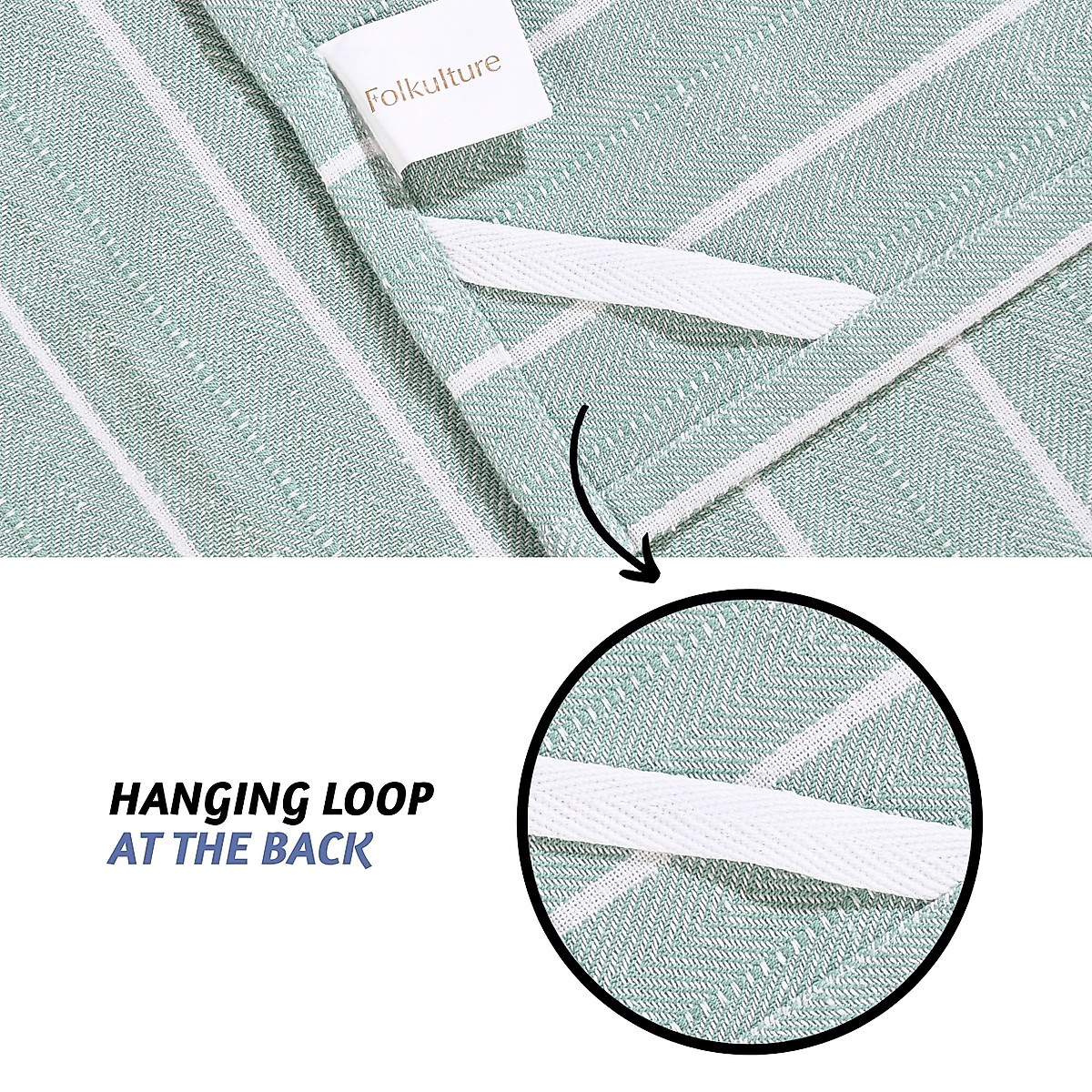 Folkulture Kitchen Towels with Hanging Loop, Set of 4, 100% Recycled Cotton Spring Dish Towels for Drying Dishes, 28"x20" Tea Towels or Decorative Kitchen Hand Towels for Farmhouse Décor (Fruity)