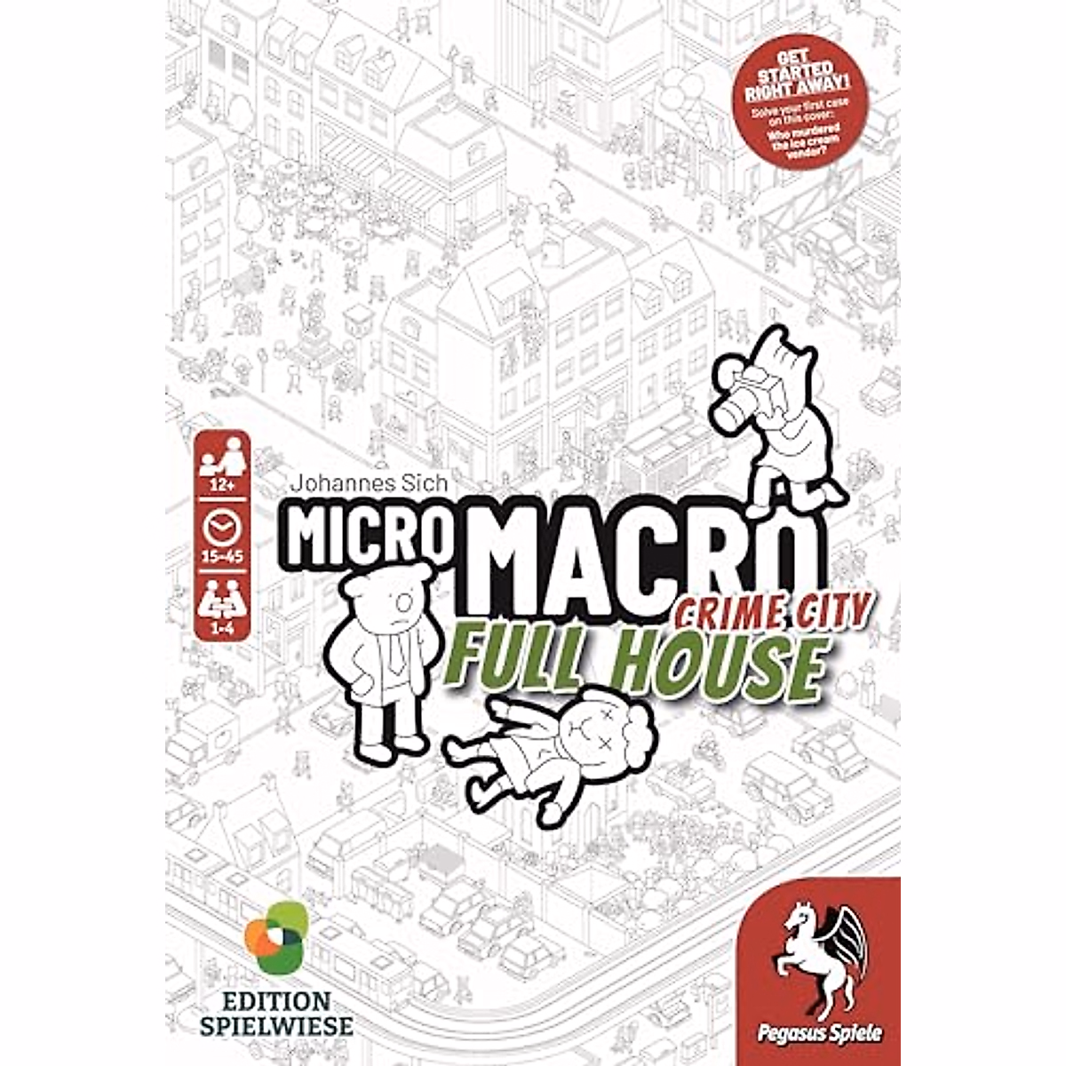 MicroMacro: Crime City: Full House - Board Game by Pegasus Spiele 1-4 Players – Board Games for Family – 15-45 Minutes of Gameplay – Games for Family Game Night – Kids and Adults Ages 12+ - English