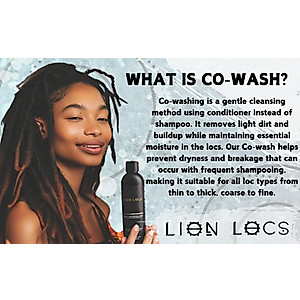 Lion Locs Shampoo and Conditioner for Dreads, Sisterlocks, Locks, & Dreadlocks | Lightweight Vegan Co Wash (8oz)