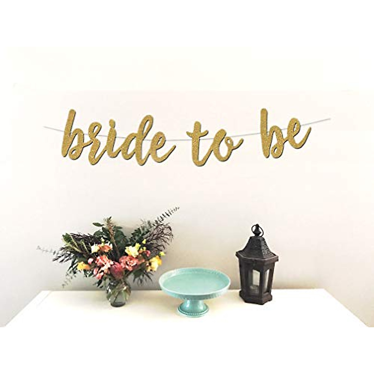 Bride to Be Banner - Premium Gold Glitter Cardstock Paper - Larger Text for Better Visibility - Perfect Decoration for Bridal Shower, Engagement, Bachelorette, Lingerie Party