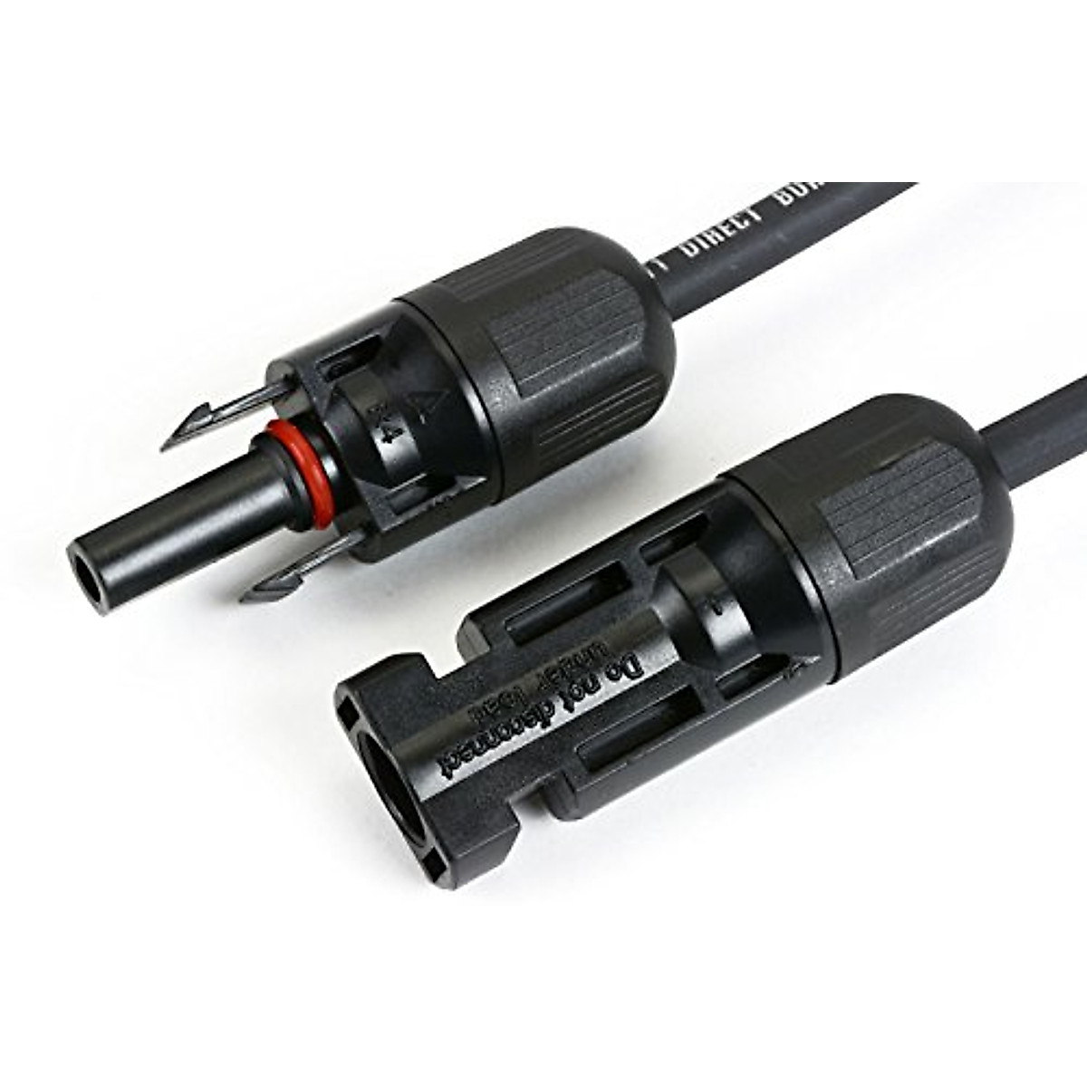 Temco 1 Pair 100 ft Solar Panel Extension Black Connector Male Female 10 AWG Gauge PV Cable Wire