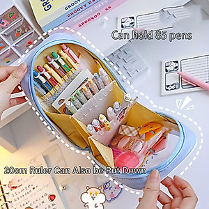 Kawaii Pencil Case Aesthetic Cute Pencil Case for Girls (Brown)