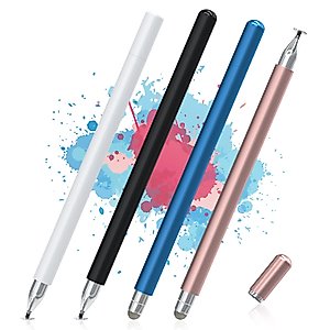 OJIOG Stylus Pens for Touch Screens (4 Pcs), Capacitive 2 in 1 High Sensitivity & Precision Stylus Pen, Compatible with iPad, Tablets, Laptops, Smartphones