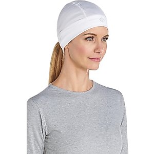 Coolibar UPF 50+ Unisex Hubbard UV Skull Cap - Sun Protective (Large/X-Large- White)