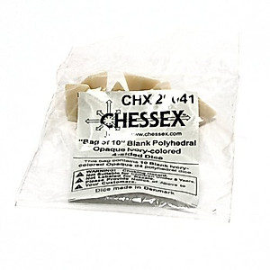 Opaque 16mm Polyhedral Ivory Bag of 10 Blank d4