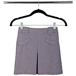 Zoyer Velvet Skirt Hangers (12 Pack, Black)- Non Slip Velvet Pants Hangers with Metal Clips, 360° Swivel Hook, Durable Thin Coat Hangers- Space Saving Velvet Dresses Hangers, Shirt & Clothes Hanger.