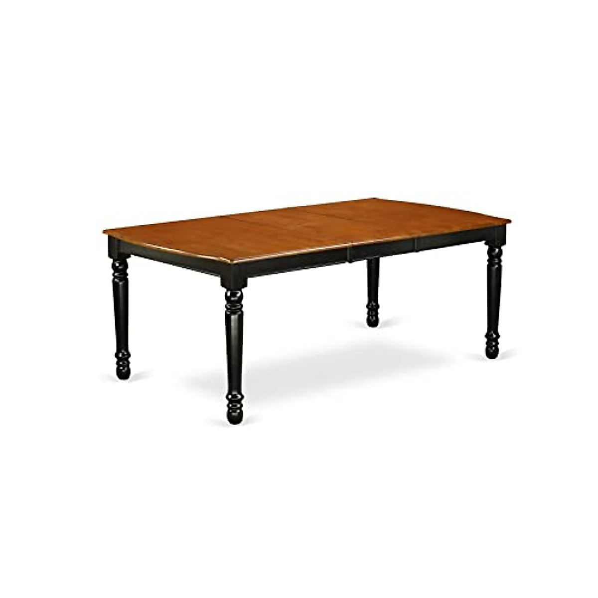 East West Furniture DOT-BCH-T Dover Kitchen Dining Table - a Rectangle Wooden Table Top with Butterfly Leaf & Stylish Legs, 42x78 Inch, Black & Cherry