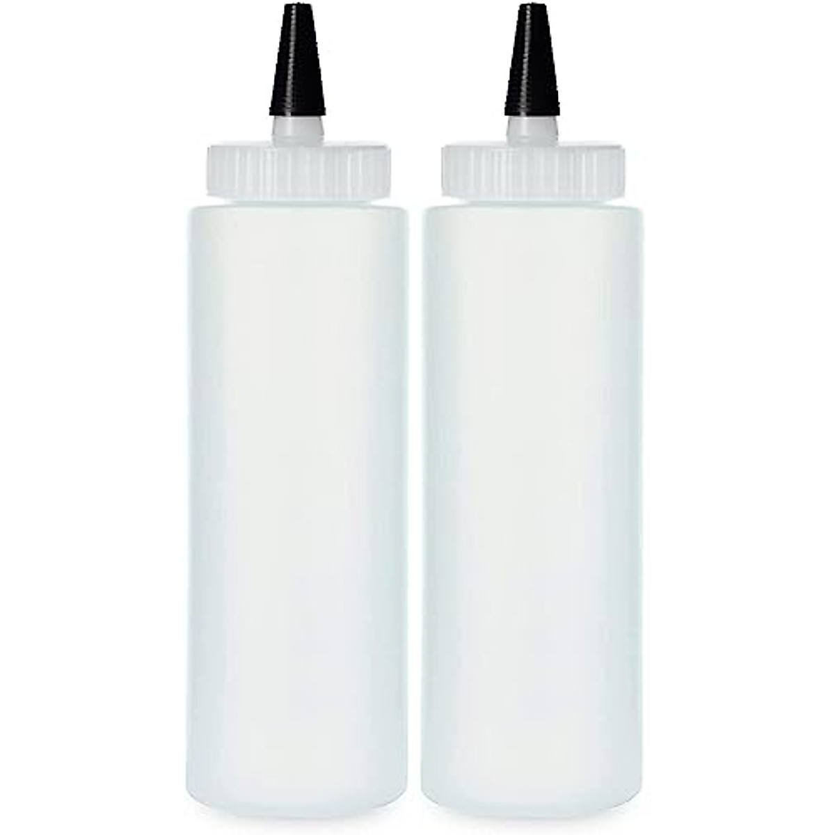 BRIGHTFROM Condiment Squeeze Bottles 8 OZ Wide Neck, Empty Squirt Bottles - Removable Top-Cap, Leak Proof for Ketchup, Mustard, Syrup, Sauces, Dressing, Oil, Arts & Crafts, BPA FREE Plastic - 2 PACK