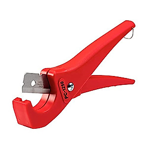 RIDGID 23488 Model PC-1250 Single Stroke Plastic Pipe and Tubing Cutter with 1/8"-1-5/8" Cutting Capacity, Red