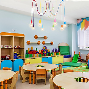 JLDSO Colorful Spider Kids Chandelier,Kids Playroom Light Fixture Ceiling,Rainbow Chandelier for Girls Room,Boy Room,Classroom,Bedroom,Classroom.