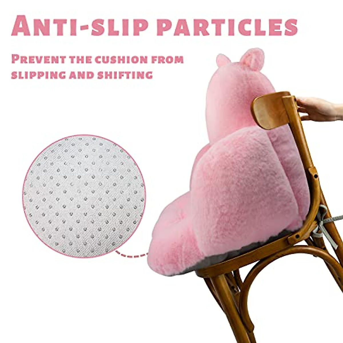 QYA Computer Chair Cushion Pink, Cute Seat Cushion with Backrest Non-Slip, Kawaii Chair Pillow for Gamer Chair, Comfy Chair Cushion for Bedroom (32"x 18", Pink Kitty)