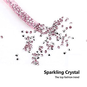 Jawmoy Pack-1 Bling Car Keychain, Rhinestones Keychain Accessories, Metal Crystal Key Chain Ring (Pink)