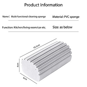 2-Pack Damp Clean Duster Sponge Magic Sponge Eraser for Household Cleaning, Dusters for Cleaning Blinds, Baseboards, Vents, Mirrors, Window Track Grooves and Faucets No Dust Flying and Spreading