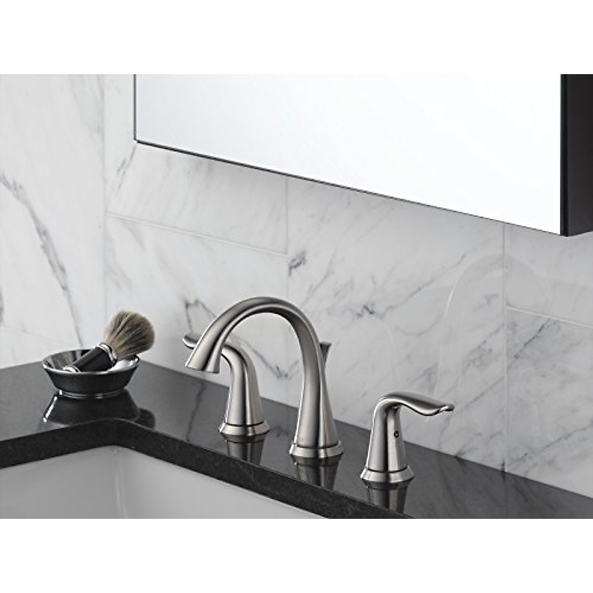Delta Faucet Lahara Widespread Bathroom Faucet Brushed Nickel, Bathroom Faucet 3 Hole, Diamond Seal Technology, Metal Drain Assembly, Stainless 3538-SSMPU-DST, 5.00 x 16.00 x 5.00 inches