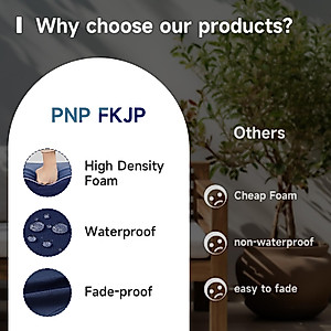 PNP FKJP Outdoor Bench Cushion 48" x 18" x 3", Waterproof Patio Furniture Cushions,Outdoor Porch Swing Cushion,Navy (Cushion + Cover)