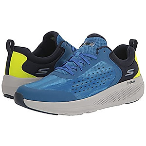 Skechers Men's GOrun Elevate-Lace Up Performance Athletic Running & Walking Shoe Sneaker, Blue/Black/Yellow, 14