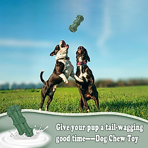 ETIAL Dog Chew Toys for Aggressive Chewers Squeaky Tough and Durable Dog Toys Natural Rubber Teeth Cleaning for Medium Large Dogs