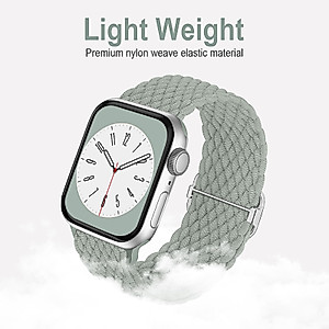 Braided Solo Loop Compatible with Apple Watch Band 42mm 44mm 45mm 46mm 49mm Women Men, Adjustable Stretchy Bands Elastic Sport Wristbands for iWatch Series 10 9 8 7 6 5 4 3 2 1 SE Ultra 2 Ultra